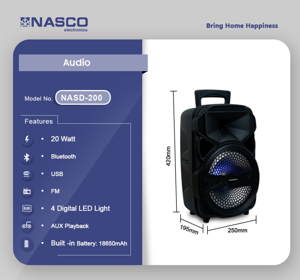 NASCO 20WATT AUDIO KARAOKE (NASD-200) – Buy in Ghana | Elomaplus